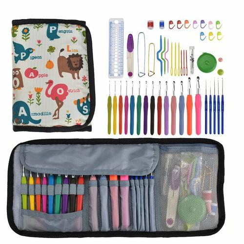 Jual Hakpen Set Alat Rajut lengkap / Crochet Hook Kit Case Animal ...