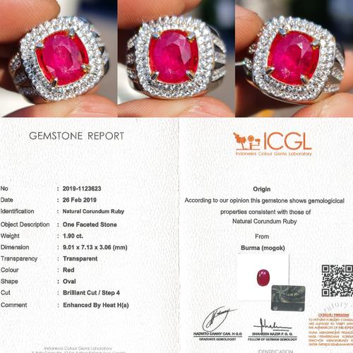 Jual Natural HQ Batu Red Ruby Burma Birma Myanmar Heated-a 1.90 Cts ...