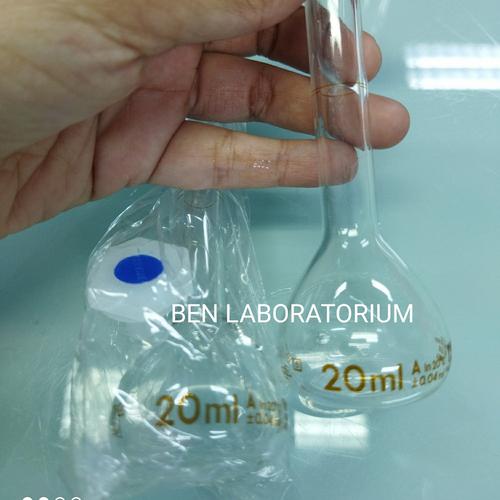Jual labu ukur volumetric flask 20ml class A IWAKI 5640-20 tutup PLastik - Kota Bekasi - ben ...
