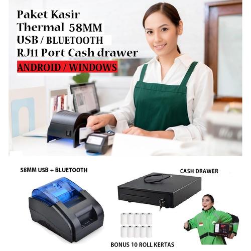 Jual PAKET PRINTER KASIR THERMAL (PRINTER+CASH DRAWER+KERTAS) CAFE ...