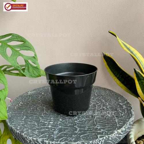 Jual pot bunga tanaman plastik hitam polos 12 - HITAM POLOS 12 - Kota ...