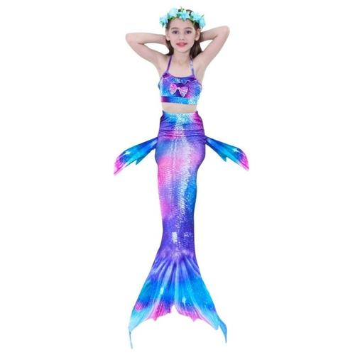 Jual Baju Renang Kostum Mermaid Putri Duyung Anak Tail Rainbow Biru ...
