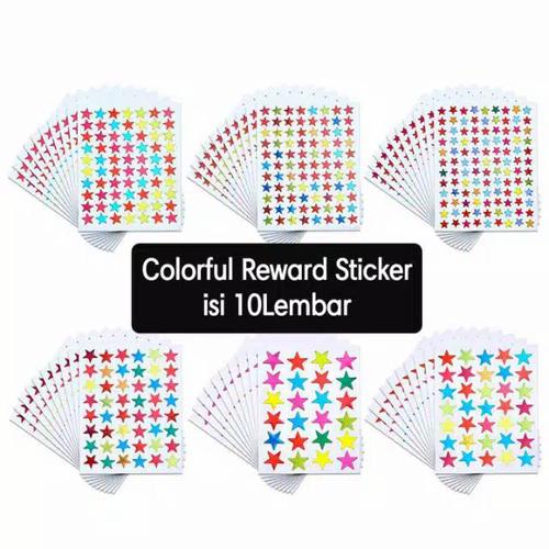 Jual Reward Sticker Colorful Sticker Bintang 10 lembar/set - Kota Bogor ...
