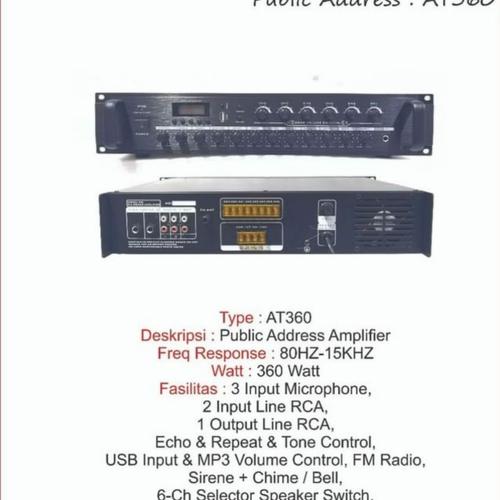 Jual Ampli Toa AT 360 6 Zona 360 Watt + Bluetooth & USB - Jakarta Barat ...