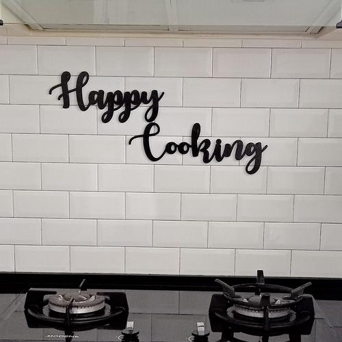 Jual Tulisan Kayu Happy Cooking Hiasan dinding Dapur - Jakarta Barat ...