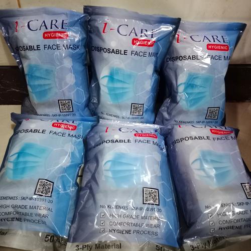Jual masker 3 ply icare pouch isi 50 pcs - Biru - Jakarta Barat - maju ...