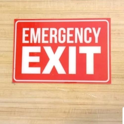 Jual sign stiker EMERGENCY EXIT / rambu sticker safety arah evakuasi ...