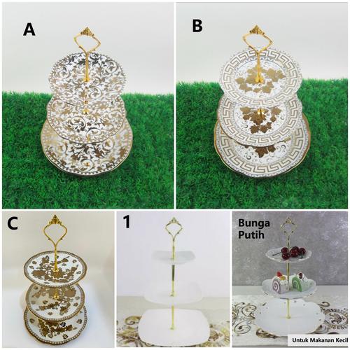 Jual Keramik Piring Susun 3 utk tempat buah/ kue / permen / PIRING ...