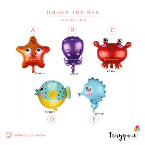 Jual Balon Foil Under The Sea – Hewan Laut Star Crab Fish Horse Octopus ...