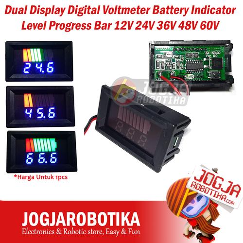 Jual Digital Voltmeter Battery Indicator Level Progress Bar 12-60V - Kab. Sleman - Jogjarobotika ...