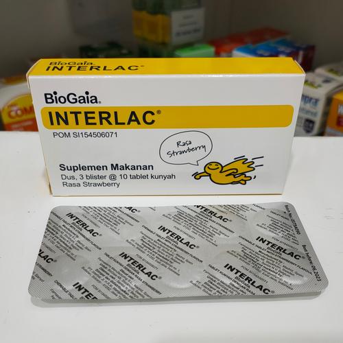 Jual Interlac Biogaia Rasa Strawberry Isi 10 Tablet Kunyah / Strip ...