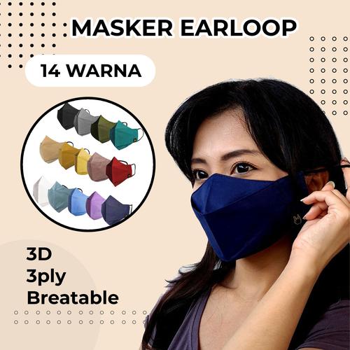 Promo Masker Kain Origami 3 ply 3D Earloop Polos Pastel Model Duckbill ...