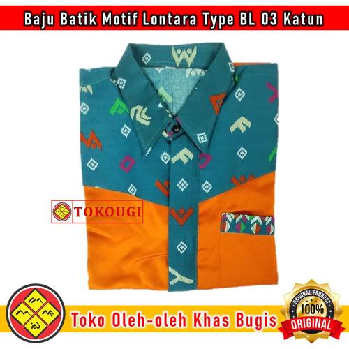 Jual Baju Batik Motif Lontara Khas Bugis Makassar Mandar Type BL 03 ...
