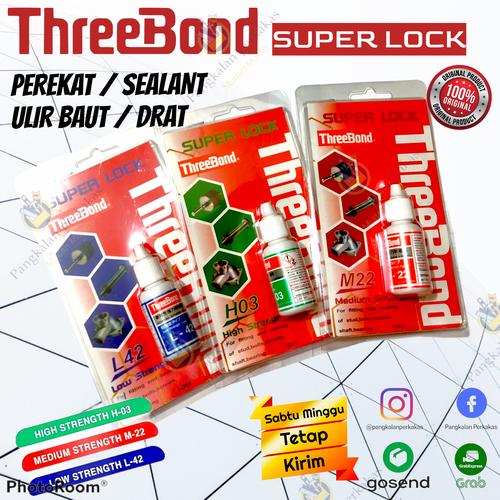 Jual threebond super lock / lem super baut lem ulir lem bearing - Merah ...