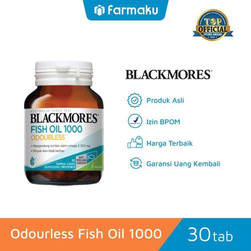 Promo Blackmores Fish Oil 1000 Odourless 30 Kapsul - Suplemen Omega-3 ...