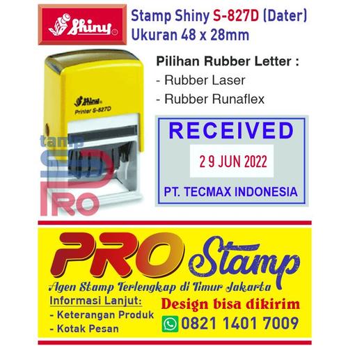 Jual Stempel Shiny S 827D Tanggal Otomatis Custom Text / 30 x 50mm ...