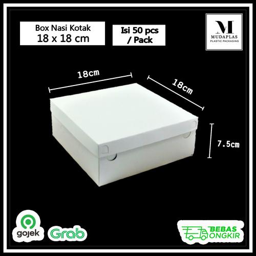 Jual Box Nasi Kotak 18 x 18 cm / Kotak Nasi / Dus TPS Box - Isi 50 ...