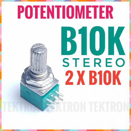 Jual Potentiometer B10K Potensio Stereo 2x10K 2xB10K Mixer Volume ...