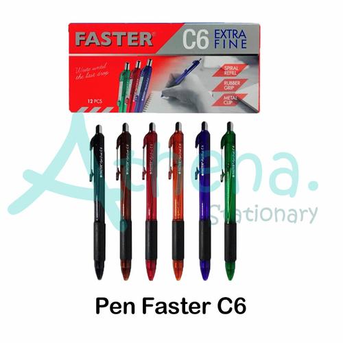 Jual Pulpen/ Pen Faster C6 - Hitam - Jakarta Barat - Athena Stationary ...