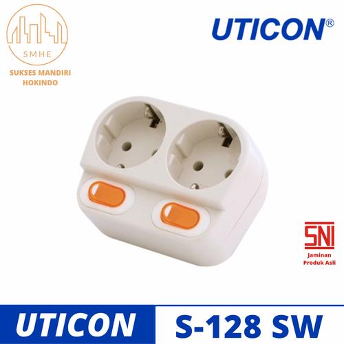 Jual Uticon StopKontal Arde Double Soket dengan Saklar S - 128SW ORI ...