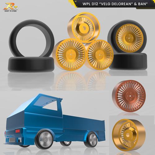 Jual WPL D12 Velg Model Delorean dan Ban 1 Set - RC Drift 3D Print ...
