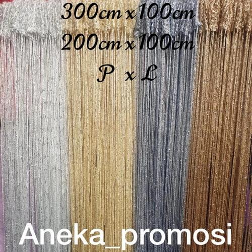 Jual Tirai benang gliter polos - gold-gliter, 2meter x 1meter - Jakarta ...