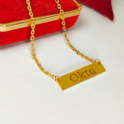 Jual kalung nama titanium lapis emas desain nama sendiri - silver - Kab ...