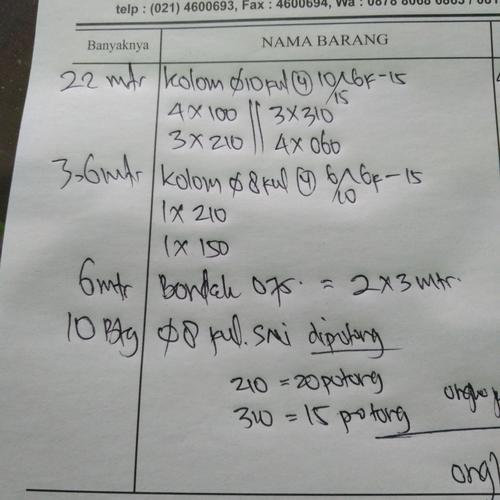 Jual PO bon besi sloop pasar minggu - Jakarta Timur - Toko Besi Permata ...