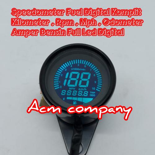 Jual Spedometer Spidometer Fuel Digital LED Komplit Universal Motor ...
