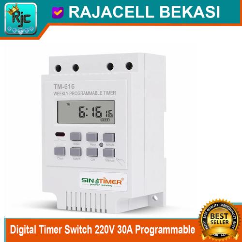 Jual Digital Timer Switch 220V 30A Programmable Saklar 28waktu MCB Din ...