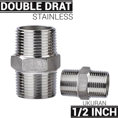 Jual Double Nipple sambungan pipa double drat luar 1/2 inch Bahan Stainless - Kota Depok - AR ...