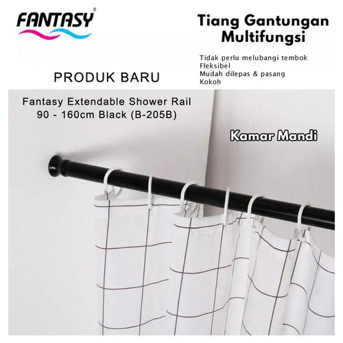 Jual Rail Extendable Shower Rail 90-160cm Hitam - Tiang tirai kamar ...