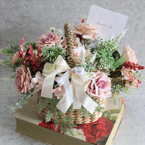 Jual Rangkaian Bunga Dalam Keranjang Artificial Flowers Hadiah ...