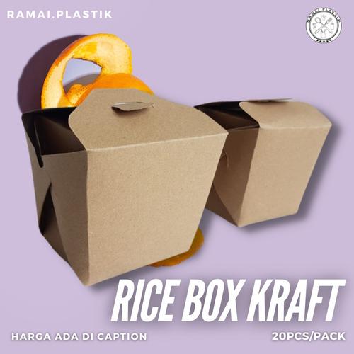 Jual RICE BOX KRAFT / FOODPAIL / FOOD PAIL BOX / KEMASAN RICE BOX - M ...