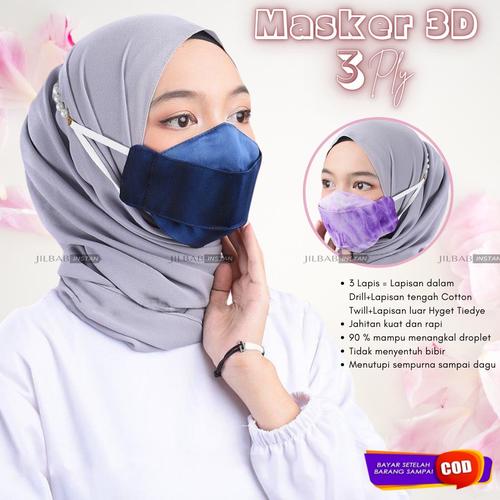 Jual Masker 3D 3 Ply Earloop Evo Polos Motif Kain Katun Premium 3 Lapis ...