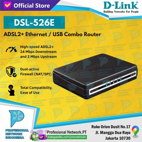 Jual D-LINK DSL-526E ADSL2+ Ethernet / USB Combo Router - Jakarta Pusat ...