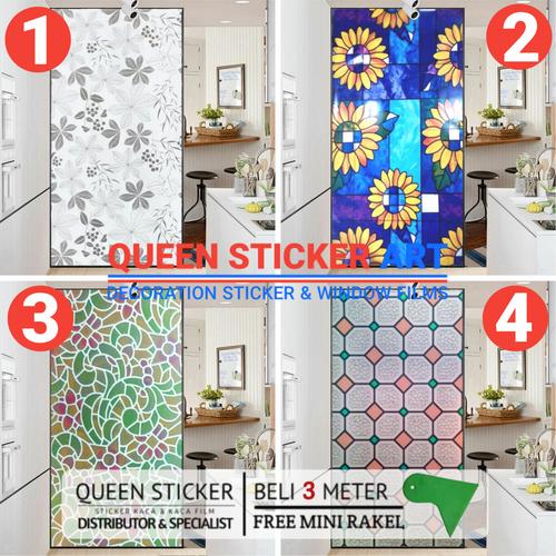 Jual STICKER / STIKER KACA JENDELA MOTIF ABSTRAK GRAFIR BUNGA MATAHARI ...