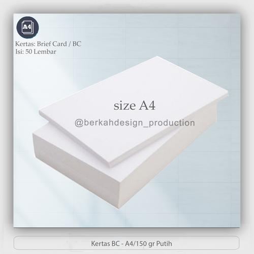 Jual Kertas (BC) Breaf Card A4 - 150 gr Putih isi 50 lembar/Kertas ...