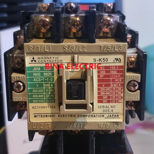 Jual Contactor Mitsubishi S-K50 SK-50 SK50 3P 10A Kontaktor Mitsubishi ...