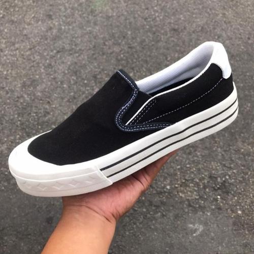 Jual SEPATU COMPASS RETROGRADE SLIP ON BLACK WHITE / GREEN - GREEN, BOX ...