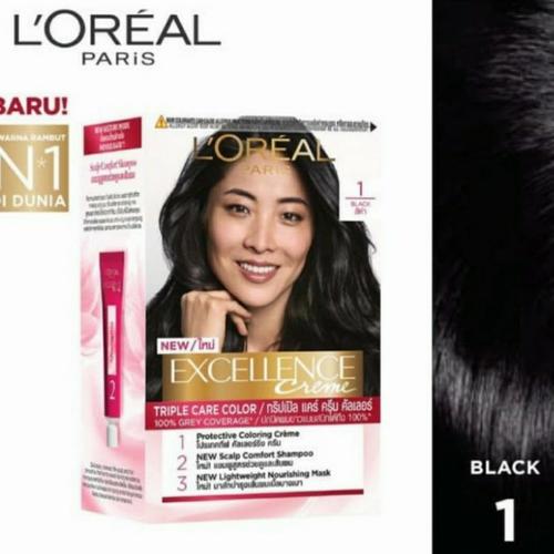 Jual L'Oréal Paris Excellence Cat Rambut Hitam & Cokelat Gelap dengan ...