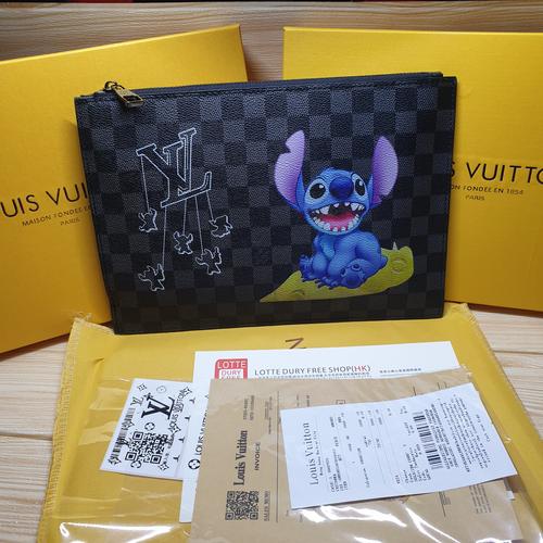 Jual Clutch Pria Clutch Wanita LV Stitch Damier Graphite - Jakarta ...