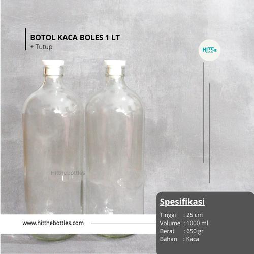 Jual HITTHEBOTTLES - BOTOL KACA 1 LITER / 1000ML + TUTUP - Jakarta ...