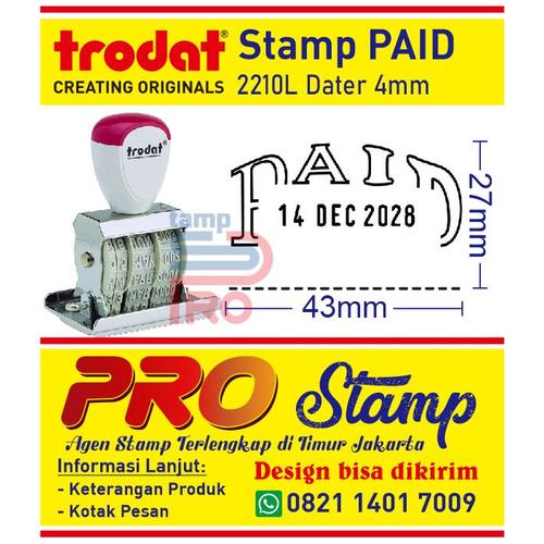 Jual Stempel Tanggal + PAID Trodat 2210 - Tulisan PAID - Kab. Bekasi - PRO STAMP | Tokopedia