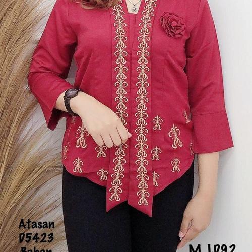 Jual Terbaru Kebaya Encim Modern Motif Bordir Asli COD - Merah, M ...