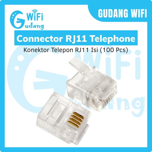 Jual Connector RJ11 Telephone - Konektor Telepon RJ11 Isi (100 Pcs ...