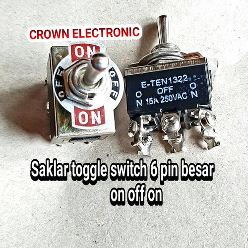 Jual Saklar Toggle switch / switch tongkat besar 6 pin ON OFF ON - Kota ...