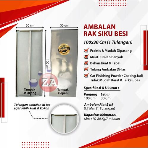 Jual Ambalan Rak Plat Besi Susun 1 Tulang Siku Serbaguna Gudang 100 x ...