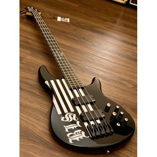 Jual Schecter JD Deservio Bass in Gloss Black with BLS Distressed Flag ...