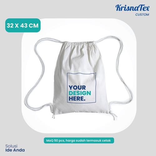 Jual Custom Tas Serut Blacu - Drawstring Bag - Sablon 1 Warna - Jakarta ...